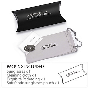 The Fresh Classic Metal Frame Polarized Lens Aviator Sunglasses with Gift Box (12-Gold, PINK)