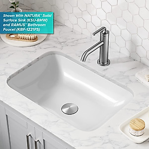 KRAUS Pop-Up Drain for Bathroom Sink with Overflow in Spot-Free Stainless Steel, PU-11SFS
