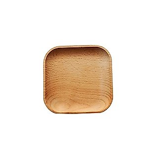GEEKLLS Breakfast Tray Wood Plates for Food Dishes for Serving Storage Tray Tableware Fruit Cake Dessert Cake Stand Decorative Serving Tray (Color : 12.8cm)