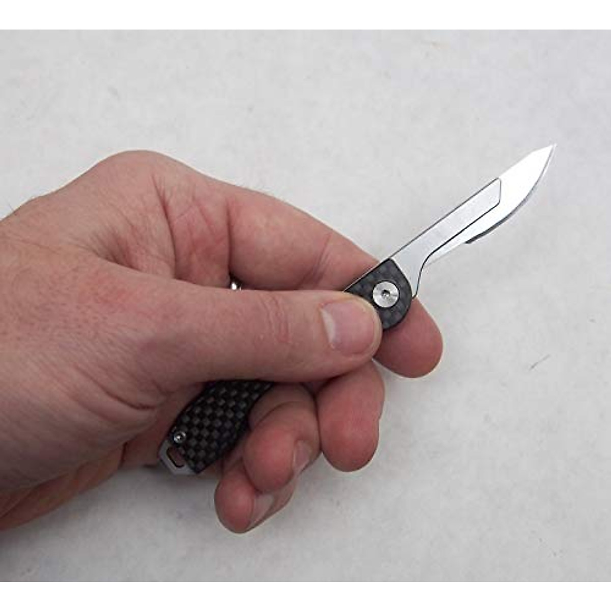 outROAR Gear Folding Scalpel Knife with Carbon Fiber Handle & 10 Replaceable Blades, Slip Joint Action, EDC Pocket Knife