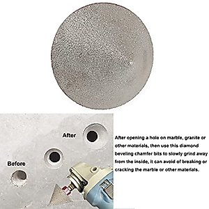 Brazed Diamond Chamfer Grinding Bit, 1-7/8In Diamond Beveling Chamfer Bits Diamond Countersink Grinding for Trimming Enlarging Reaming Granite Marble Tiles Slate Hole with 5/8”-11 Threads Rod