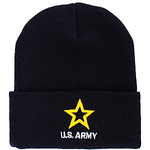 USARMY-SKIHAT-01 BLK-GLD US Army Official Licensed Premium Quality Vintage Distressed Veteran Military Star Baseball Cap