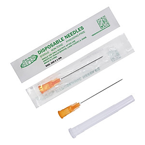 Generic 100 Pack Sterile Disposable Injection Needle with Cap for Scientific and Industrial Dispensing Needle Accessories (25G X 1.5in)