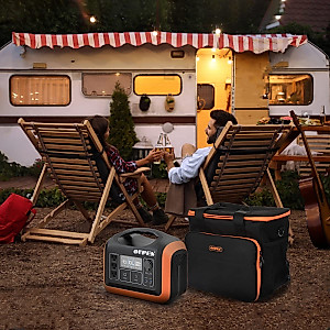 OUPES 1800W Solar Generator Carrying Bag, Compatible with Jackery Portable Power Station, Camping Generator 600/1200/1800, with 7 Pockets for Outdoor Charging Cable, Home Storage