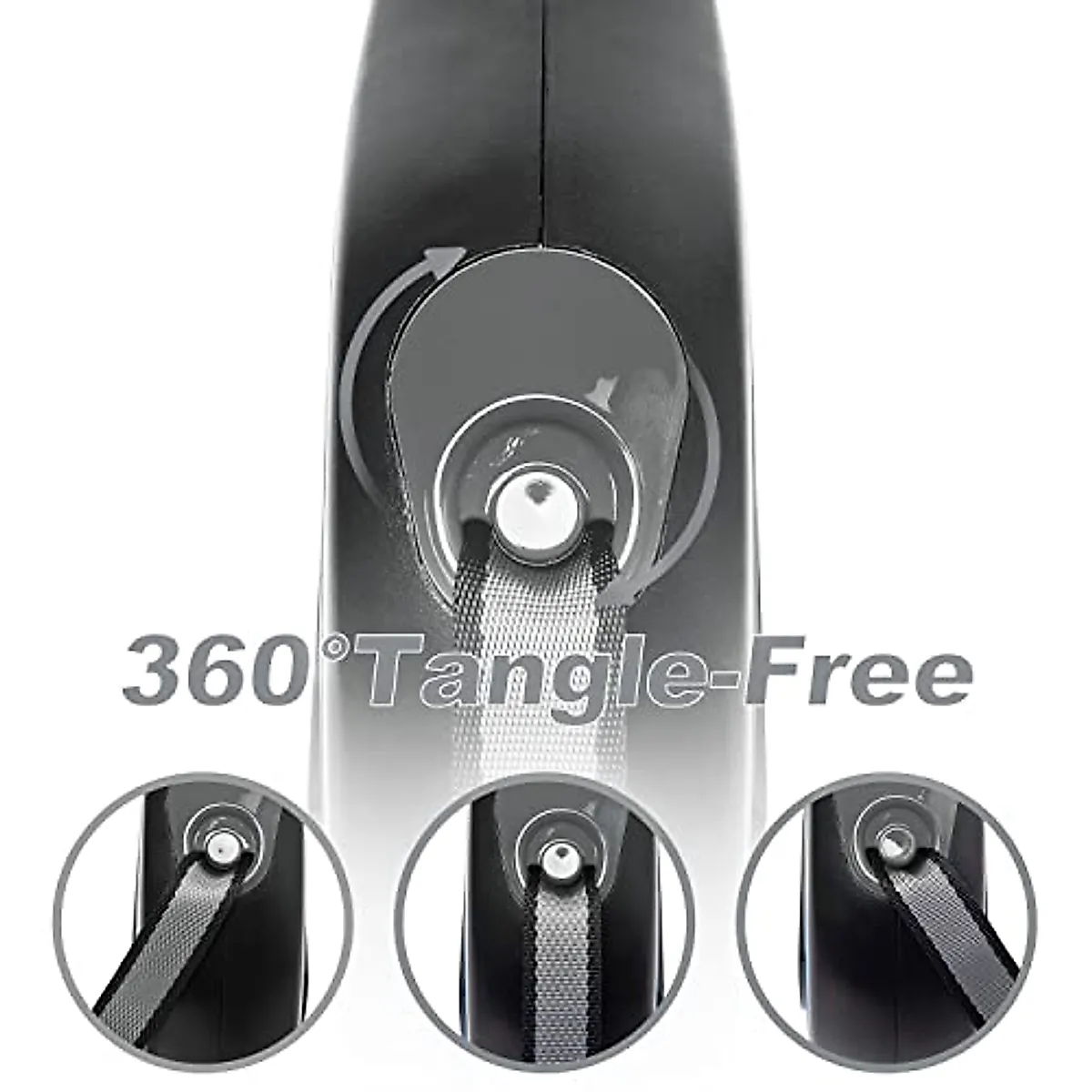 PINA Retractable Dog Leash, 26ft Dog Leash for Small Medium Large Dogs Up to 110lbs, 360° Tangle-Free Reflective Nylon Tape, with Anti-Slip Handle, One-Handed Brake, Pause, Lock - Black & Blue /2PACK