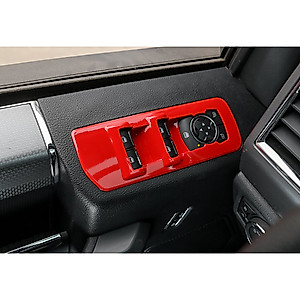 Voodonala Red Window Lift Panel Switch Covers for 2015 2016 2017 2018 2019 2020 Ford F150(4pcs/Set)