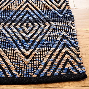 Safavieh Natura Collection 3' x 5' Blue/Orange NAT932M Handmade Contemporary Geometric Area Rug