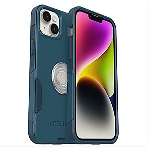 OtterBox Bundle Commuter Series Case for iPhone 14 Plus - (Don't BE Blue) + PopSockets PopGrip - (Clear)
