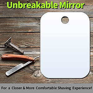 NC Unbreakable Shower Mirror fogless for Shaving,Fog Proof Shave (Medium,2PCS,4"x6"),Shatterproof Travel Makeup Camping Mirrors,Wall Hanging Mirror Bathroom,Portable Lightness Handheld Mirror Locker