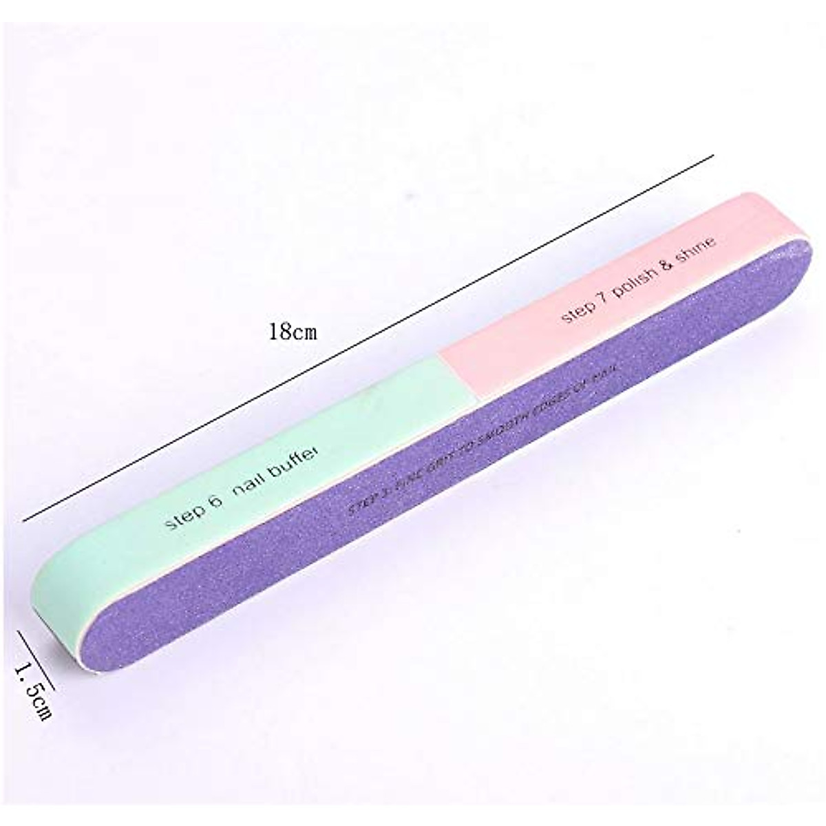 XICHEN 7-Way Nail Buffer Nail Shiner Sponge Nail Files Sanding Blocks - 12pcs