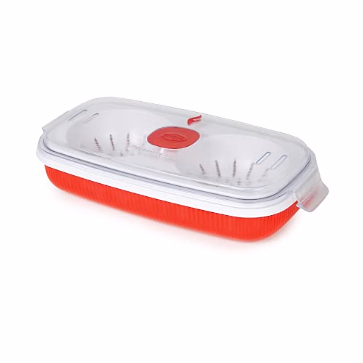 Snips Microwave Cookware Egg Poacher and Omelet Maker, Red