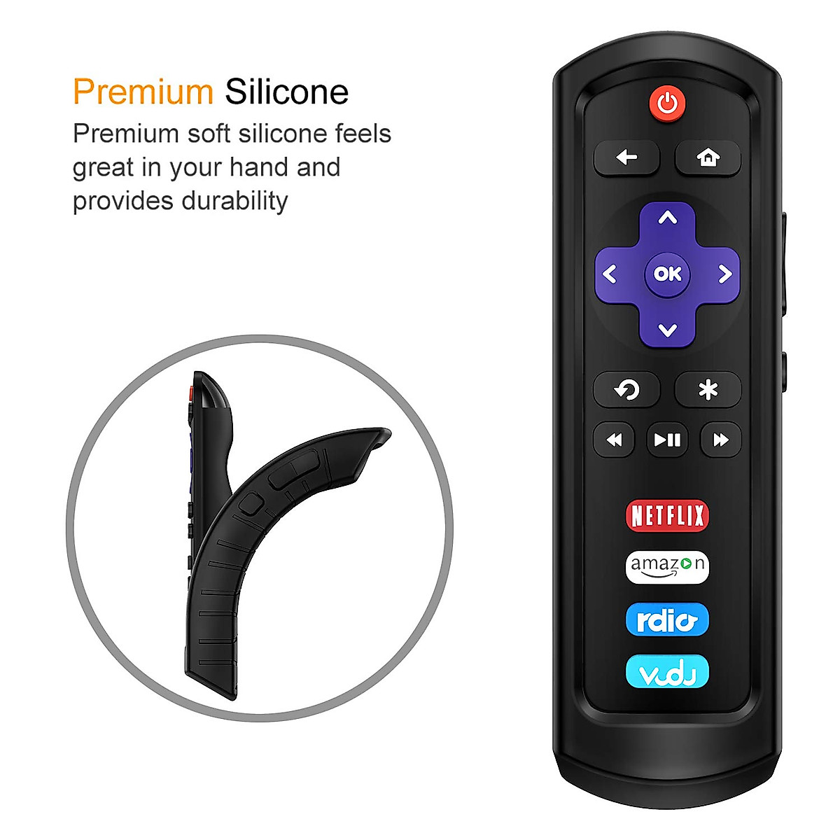 Fintie Protective Case for Roku Steaming Stick 3600R, TCL Roku TV RC280 RC282 Remote - CaseBot (Honey Comb Series) Light Weight (Anti Slip) Shock Proof Silicone Remote Controller Cover,Light Blue Glow