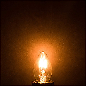 Simba Lighting C7 15W Replacement Bulb (12 Pack) for Himalayan Salt Rock and Basket, Plug In Aromatic Wax Warmer, Night Light, Clear Candle Shape, 120V, E12 Candelabra Base, Dimmable, 2700K Warm White