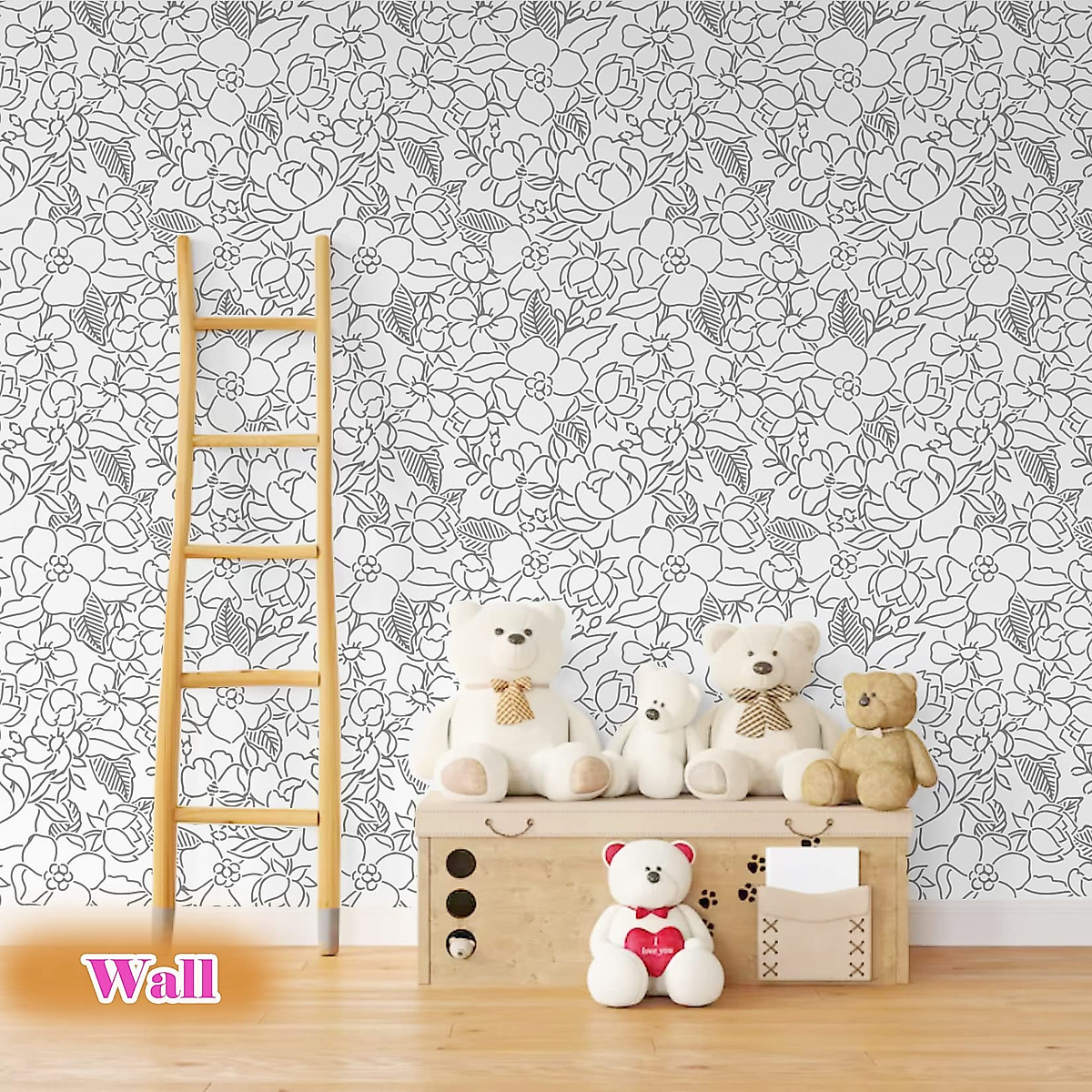 Large Flower Stencils for Painting Floral Leaf Stencil Rose Vine Background Template Paint Stencils for Painting on Wood Burning Art Craft Canvas Furniture Wall (7 Large Flowers)