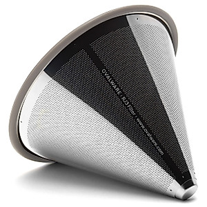 OVALWARE Paperless Stainless Steel Pour Over Coffee Filter – Reusable and Permanent Coffee Cone Dripper for Ovalware, Chemex, Hario and Other Carafes