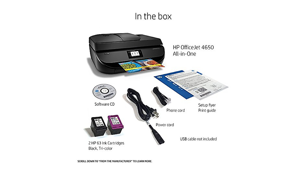 HP OfficeJet 4650 Printer - Multi-Function Wireless Printing