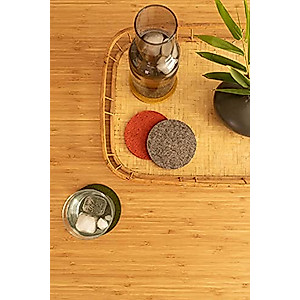 Graf Lantz Bierfilzl 100% Merino Wool Moisture Wicking, Absorbent Felt Coasters, Round, Multi-Color Set of 4, Flame