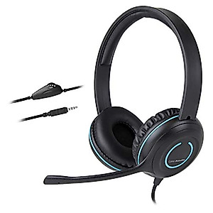 Cyber Acoustics 3.5mm Stereo Headset (AC-5002) with Noise Canceling Microphone for PCs, Tablets, and Cell Phones in The Classroom or Home