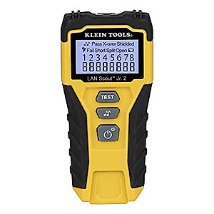 Klein Tools VDV526-200 Cable Tester, LAN Scout Jr. 2 Ethernet Cable Tester for CAT 5e, CAT 6/6A Cables with RJ45 Connections