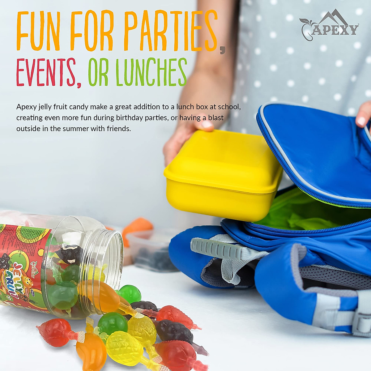 Apexy Jelly Fruit, Tiktok Candy Trend Items, Tik Tok Hit or Miss Challenge, Assorted Fruit Shaped Jelly, Strawberry, Mango, Apple, Pineapple, Grape. 9.87oz.