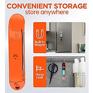 Nycetek Digital Cooking Thermometer, Accurate & Waterproof Instant Read Meat Thermometer with Backlit, Calibration, Probe, Food Thermometer for Kitchen, Grilling, Candy, BBQ, Oil Fry, Baking and More