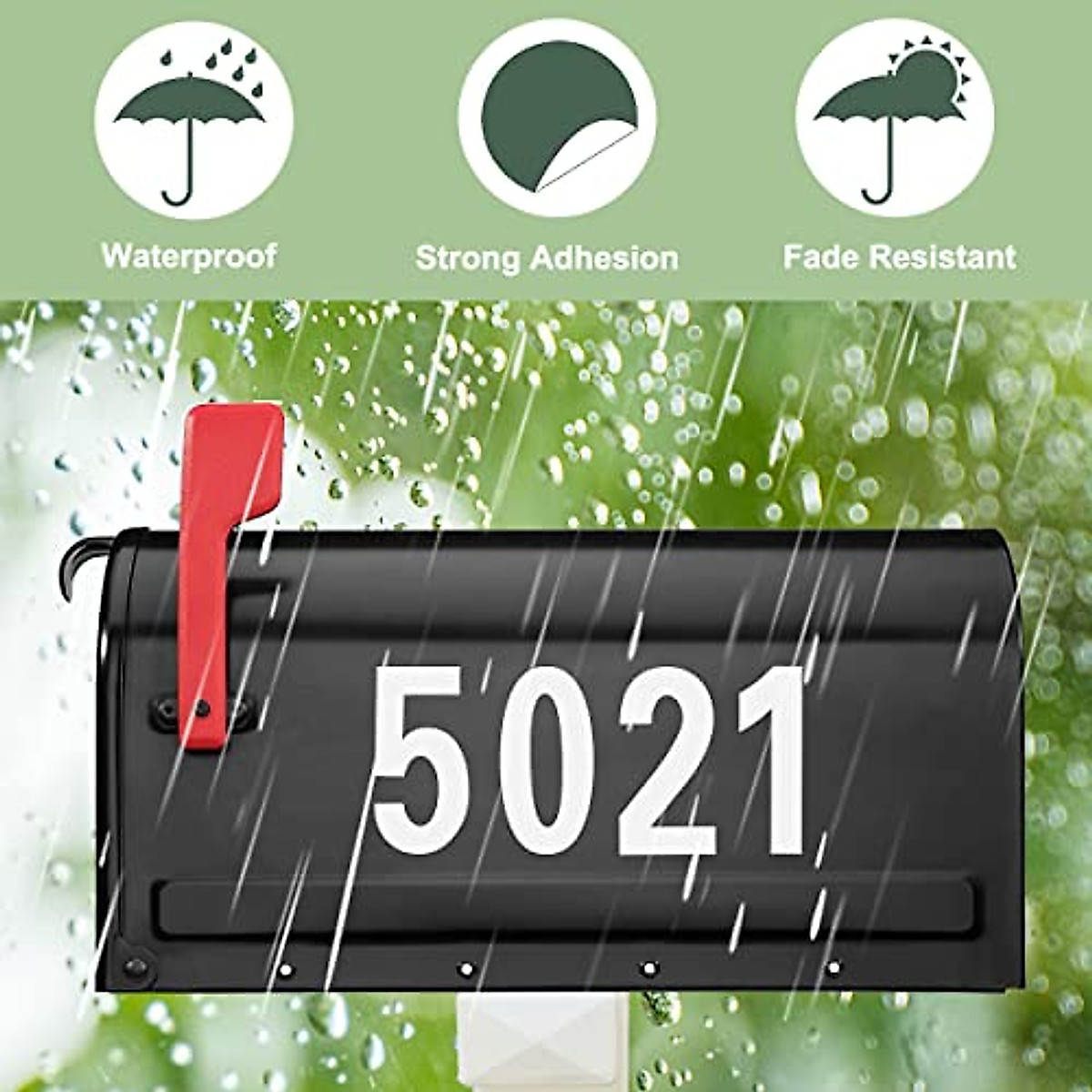 Reflective Mailbox Numbers for Outside, 4 Sets Large 4 inch 0-9 Self Adhesive Address Numbers for House Doors (4 inch, Silver)