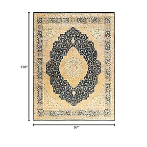 Solo Rugs One of a Kind Hand Knotted Hand Made Wool Traditional Oriental Mogul Gray 8 x 10 Area Rug