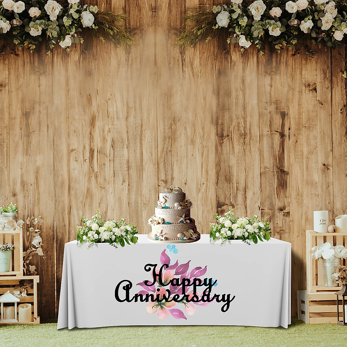 BannerBuzz Custom Premium Table Covers & Throws, 230 GSM, Polyester, Full Color, 1440DPI Dye-sublimation Printing, Hot Knife Cut for Trade Shows and Exhibition Display (8' X 2.5', 4 Sided)