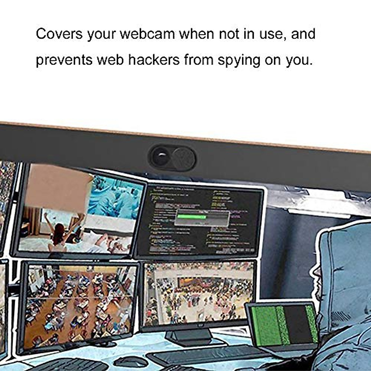 HOVTOIL 6Pcs Webcam Cover Ultra-Thin Webcam Covers Web Camera Sticker Cover Cap Compatible with Laptop MacBook Easy to Use Black