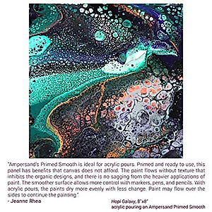 Ampersand Art Supply Wood Gesso Artist Painting Panel: Primed Smooth, 1/8 Inch Depth, 11" x 14"