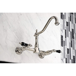 Kingston Brass KS1246PKL Duchess Two-Handle Wall Mount Bridge Kitchen Faucet, Polished Nickel