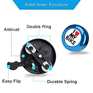 Ktdzone I Like My Bike Bell - Bicycle Bell - Loud Aluminum Bike Horn Ring Mini Bike Accessories for Adults Men Women Kids Bikes Red 1PC