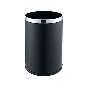 King International 1.84 Gallon Black Open Trash Can, Wastebasket, Garbage Container Bin, Bathroom, Powder Room, Bedroom, Kitchen, Craft Room, Office,