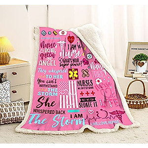 Nurse Gifts Nurse Week Gifts Throw Blanket,Nurse Gifts for Women,Nurse Appreciation Gifts,Nurse Gifts for Nursing Student Soft Fluffy Sherpa Warm Throw Blankets (H12,50"x 60")