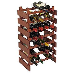 Wooden Mallet 28 Bottle Dakota Wine Rack, Mahogany