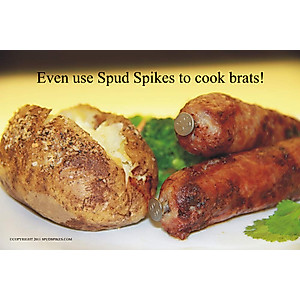 Spud Spikes 6-Inch Potato Baking Nails Food-Grade Stainless Steel, 1 Set of 4