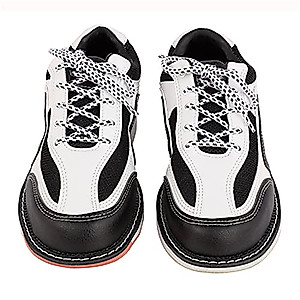 DAMANDO Mens Bowling Shoes, Lightweight Bowling Sport Trainers for Female Leather Lawn Bowls Shoes with Sliding Soles,White,9.5