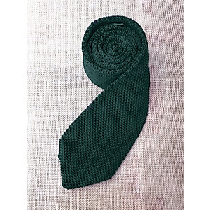 Vintage Ugly Dark Green Tie for Men Knitting Narrow Necktie for Adults Best Gift
