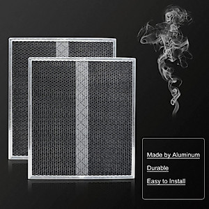 HPF30 Range Hood Non-Ducted Charcoal Filter (XC) 14.6" X 12.9" Compatible with Broan Range Hood Filter S97020466 Replacement Filter with Clips - 2 Pack