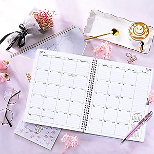 Planner 2023-2024 - July 2023 - June 2024, 2023-2024 Planner, Academic Planner 2023-2024, 8" x 10", 2023-2024 Weekly and Monthly Planner with Marked Tabs, Hardcover with Thick Paper + Contacts + Calendar + Holidays, Twin-Wire Binding - Pink Marble