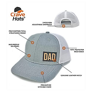 CRAVE HATS Dad Hat, Dad Trucker Hat, Dad Gifts, Dad Hat for Men, New Dad Hat (Gray/White)
