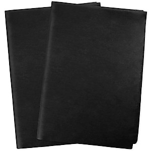 MR FIVE 50 Sheets 20" X 28" Large Size Black White Tissue Paper Bulk,Black or White Tissue Paper for Gift Bags,Black or White Tissue Paper for Crafts,Holiday,All Occasion Use (Black)
