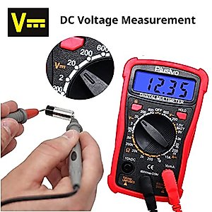 Digital Multimeter 2000 Counts Voltmeter Measures AC DC Voltage, Resistance, Current, Continuity, Diode Multi Tester with Probes, Test Clips, Dupont Wires, Crocodile Clips, Wire Stripper from Plusivo