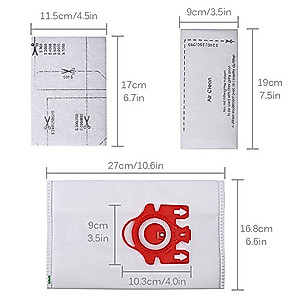 KEEPOW Compatible AirClean 3D Efficiency Dust Bag Compatible with Miele FJM, Compact C1 C2, Replaces Part # 10123220 (10 bags + 5 Filters)