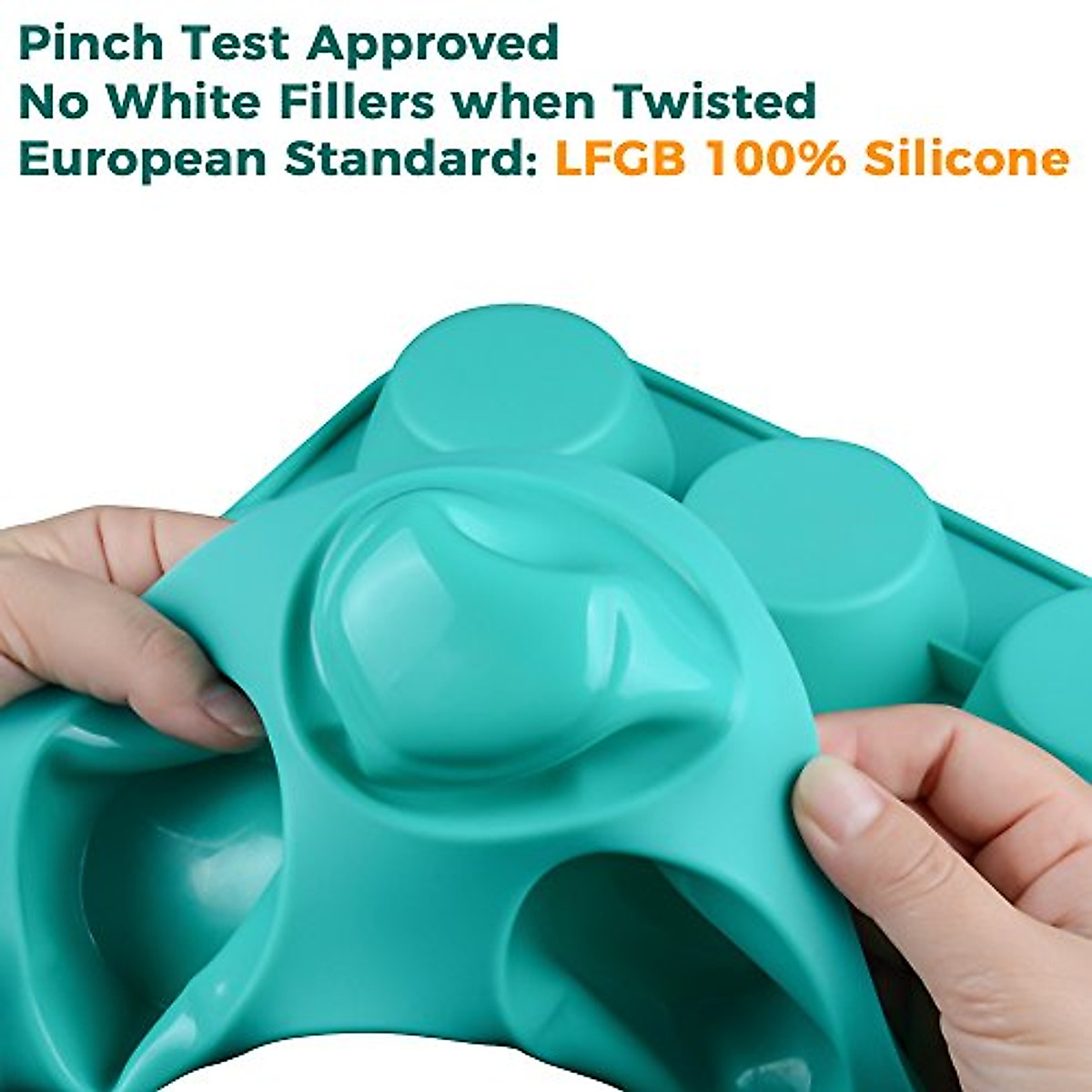 CAKETIME Silicone Muffin Pan Set - Cupcake Pans 12 Cups Silicone Baking Molds,BPA Free 100% Food Grade, Pinch Test Approved, Pack of 2