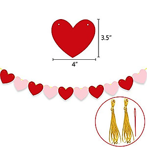 Little Sweetheart Banner Red Pink Heart Garlands Gold Glitter Valentine's Day 1st Birthday Party Baby Shower Decoration