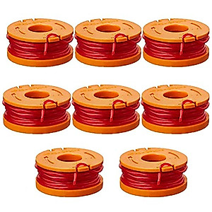 TOPEMAI WA0010 Replacement Trimmer Spool Line 0.065” for Worx WG154 WG163 WG160 WG180 WG175 WG155 WG151 String Trimmer Weed Eater (8 Spools, 2 Caps)