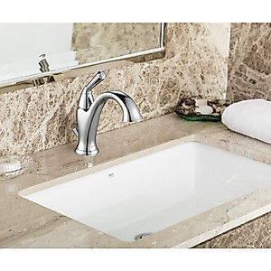 ENZO RODI Solid Brass Bathroom Faucet Polished Chrome, Single Handle Bathroom Sink Faucet with Metal Lift Pop-up Drain Assembly, Deck Plate Included