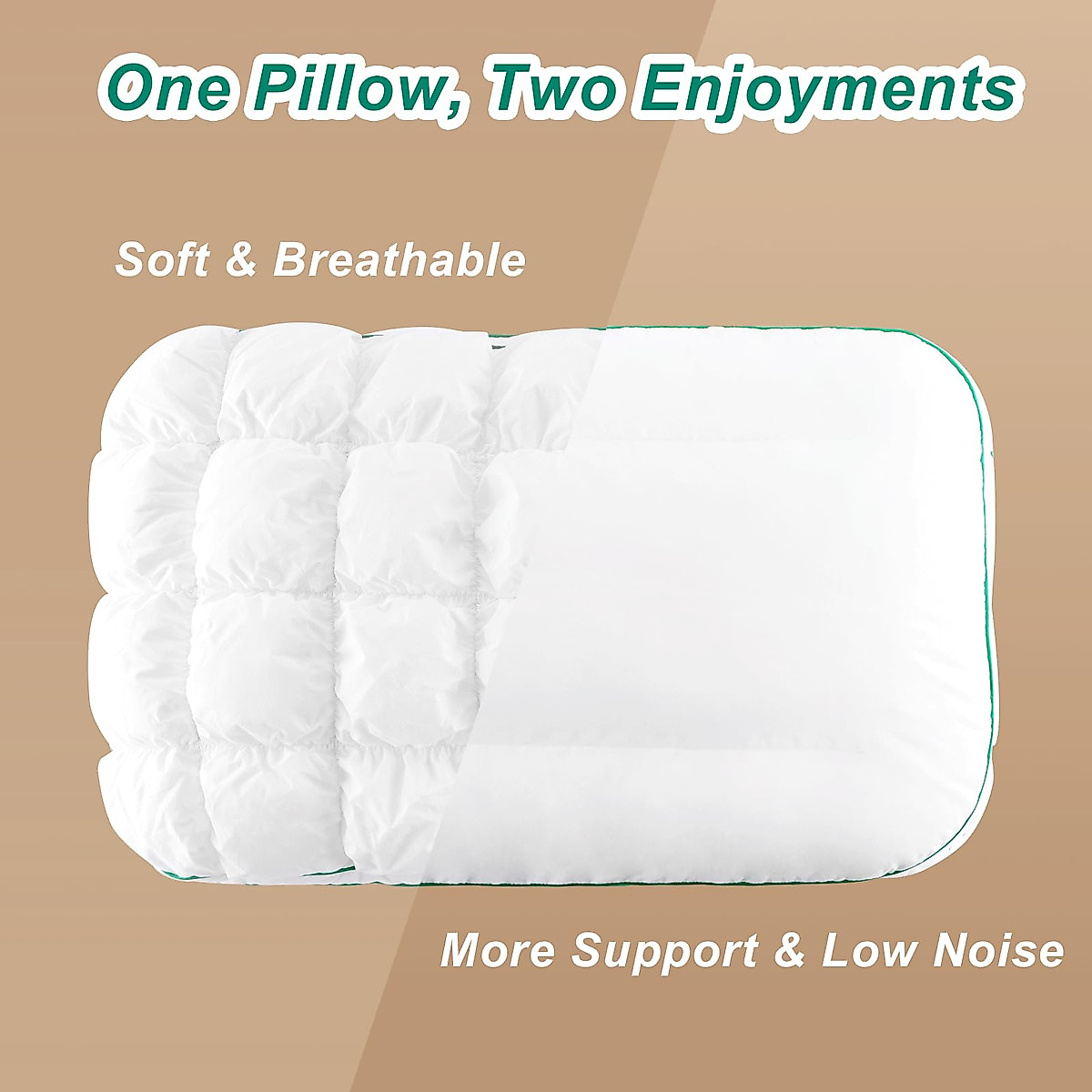 YOUR MOON Fluffy Support Bed Pillow King Size, Super Soft Premium Down-Alternative Filling for Sleeping, Luxury Hotel Quality Bed Pillows for Side Sleeper (White)