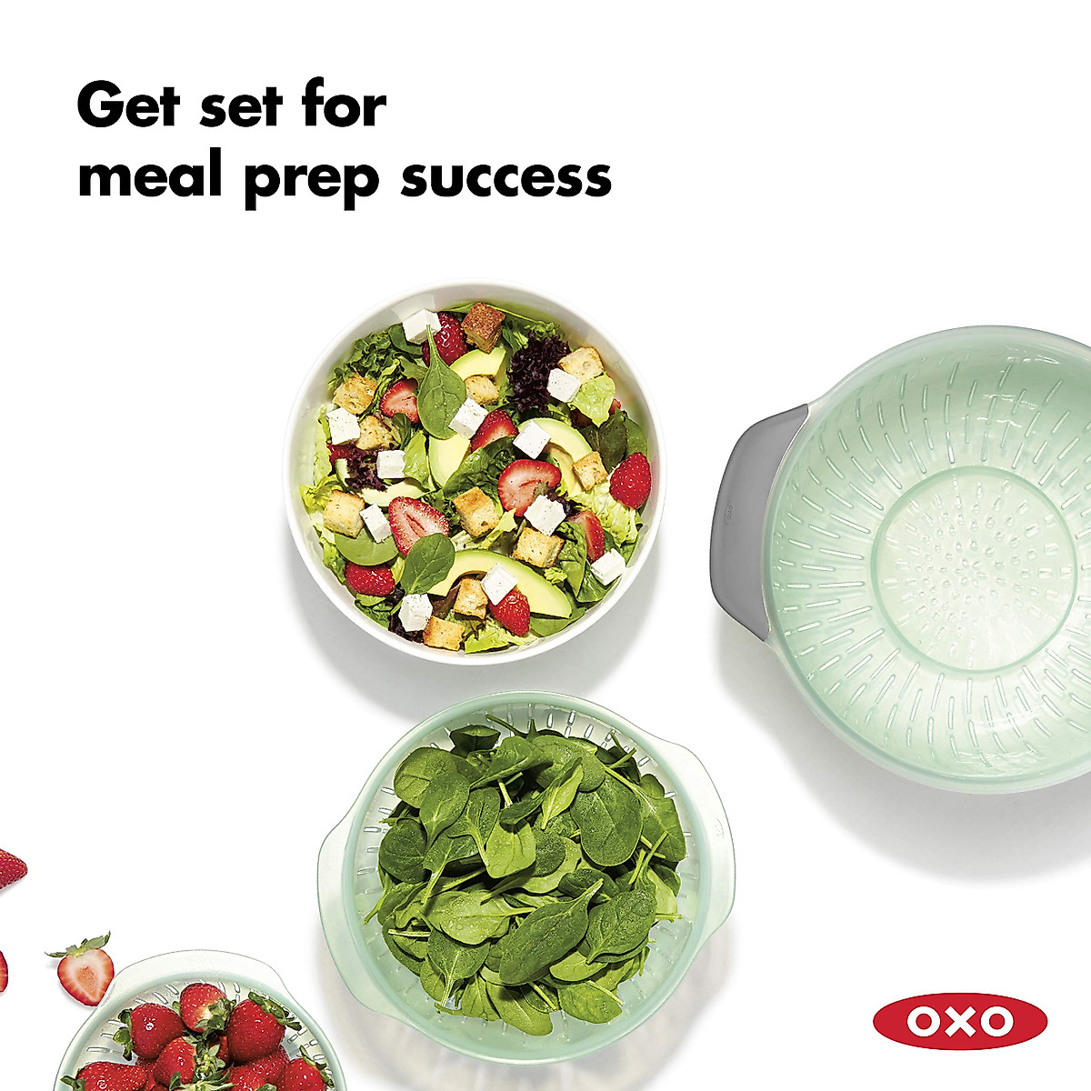 OXO Good Grips 9-Piece Nesting Bowl & Colander Set, Sea Glass